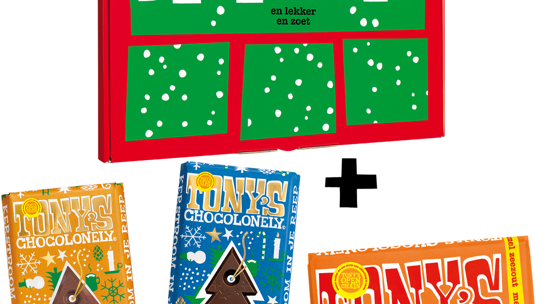 Kerstchocolade cadeaubox 3 repen – Tony’s Chocolonely NL